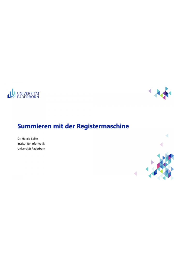 EIG: Summieren mit der Registermaschine - Studium und Lehre ...